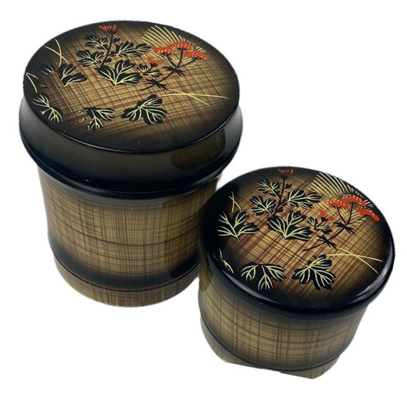 Accents | Vintage Retro Bohemian Fall Small Floral Canister Plastic Tin ...